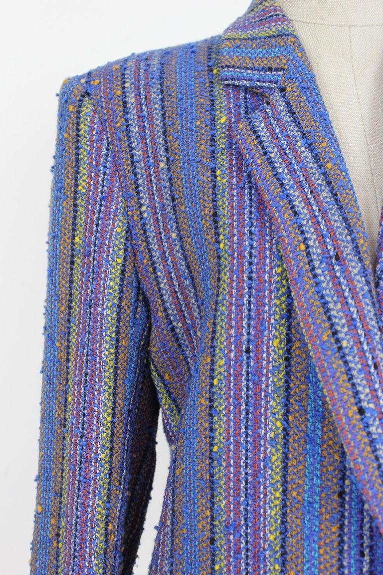 Missoni Blue Wool Boucle Vintage Classic Jacket 1990s For Sale at 1stDibs