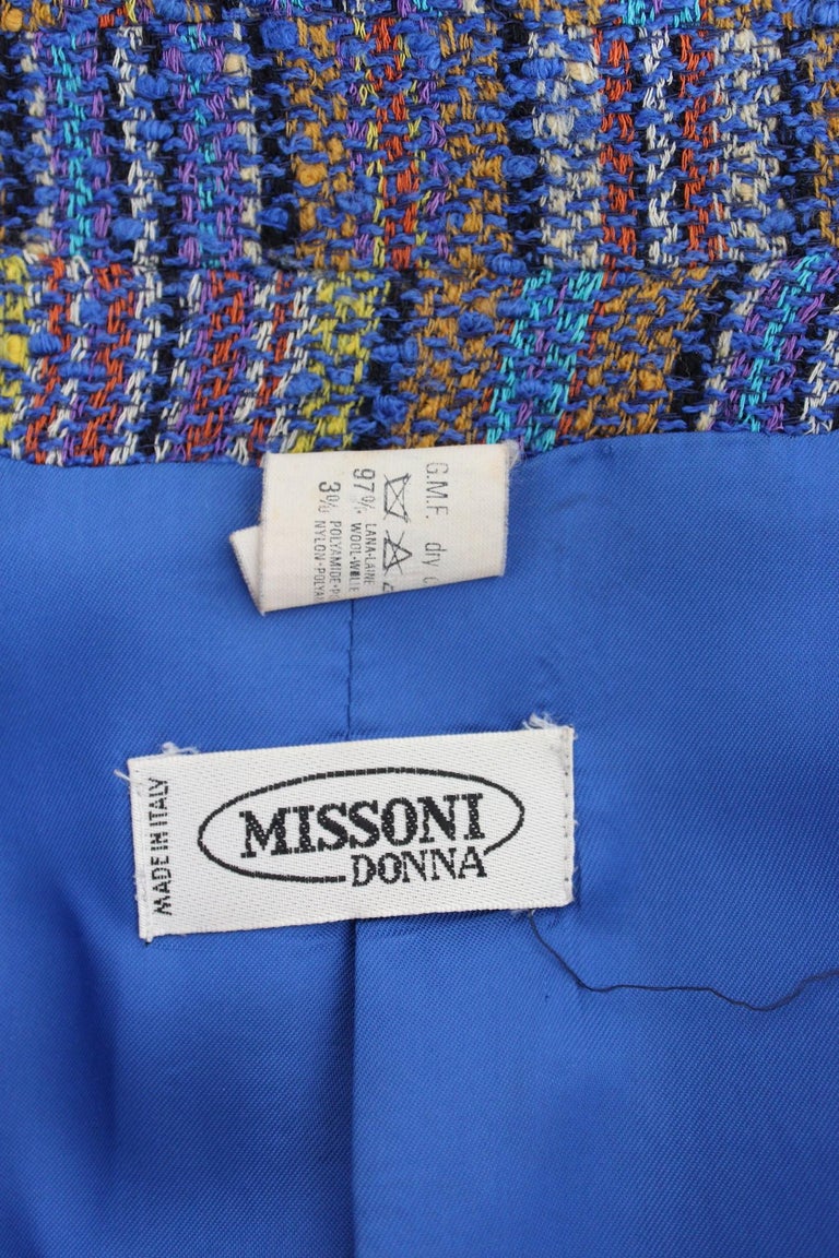 Missoni Blue Wool Boucle Vintage Classic Jacket 1990s For Sale at 1stDibs