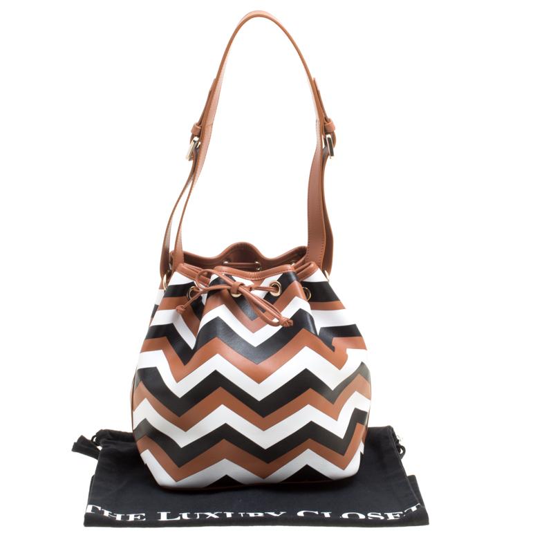 Missoni Brown/Multicolor Printed Bucket Bag at 1stDibs
