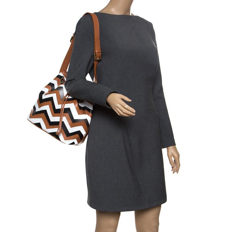 Missoni Brown/Multicolor Printed Bucket Bag at 1stDibs