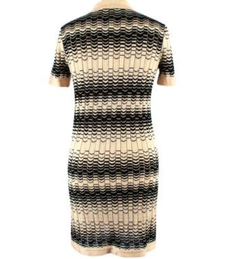 Missoni Cream and Black Knitted Short Sleeve Dress For Sale at 1stDibs