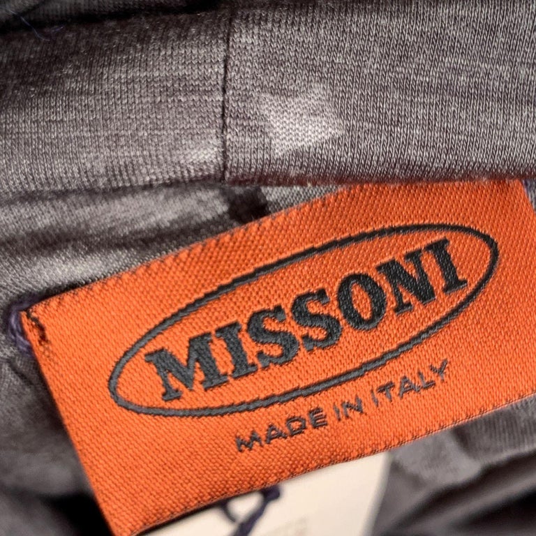 Missoni Gray Wool and Silk Long Sleeve Top with Cowl Neck Size 40 For Sale at 1stDibs