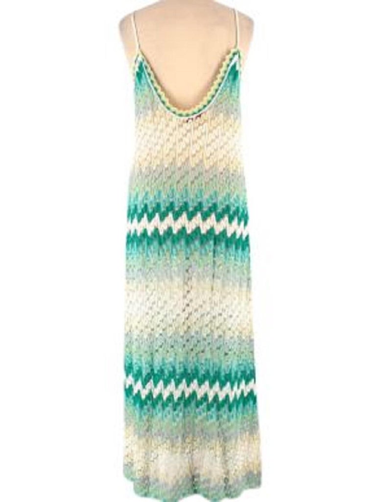 Missoni Green Crochet Knit Sun Dress For Sale at 1stDibs