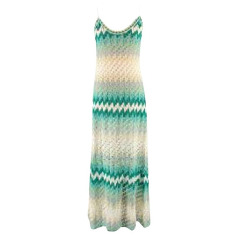 Missoni Green Crochet Knit Sun Dress For Sale at 1stDibs