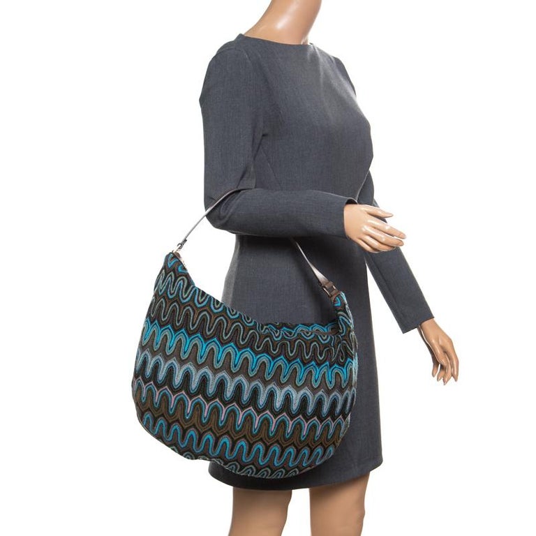 Missoni Green/Multicolor Fabric Weave Hobo For Sale at 1stDibs