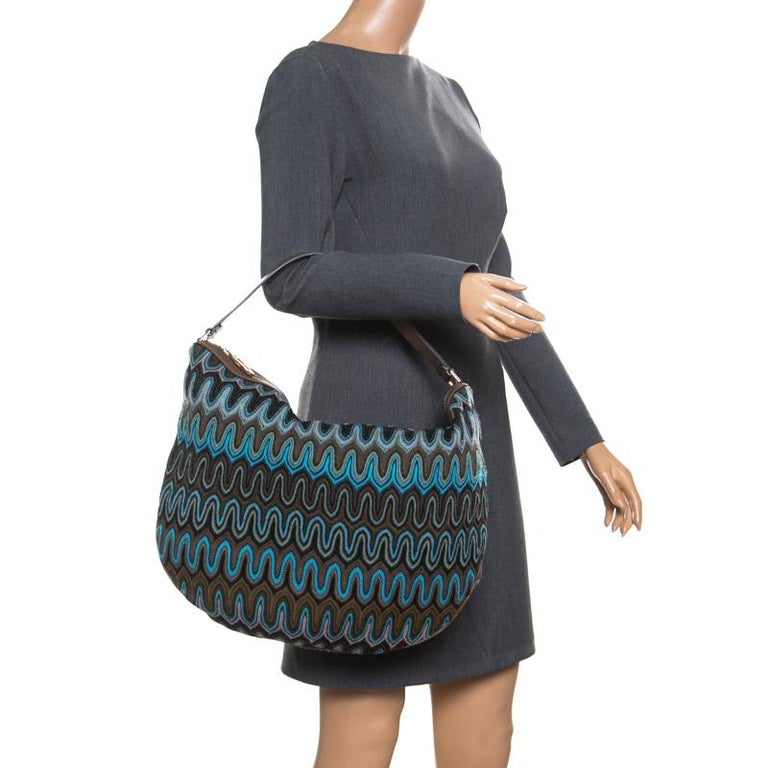Missoni Green/Multicolor Fabric Weave Hobo For Sale at 1stDibs