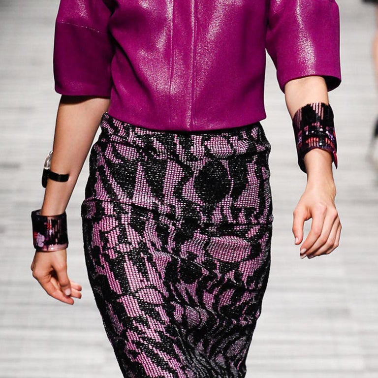 Missoni Italy Black and Purple Soft Plastic Bracelet Bangle Runway ...