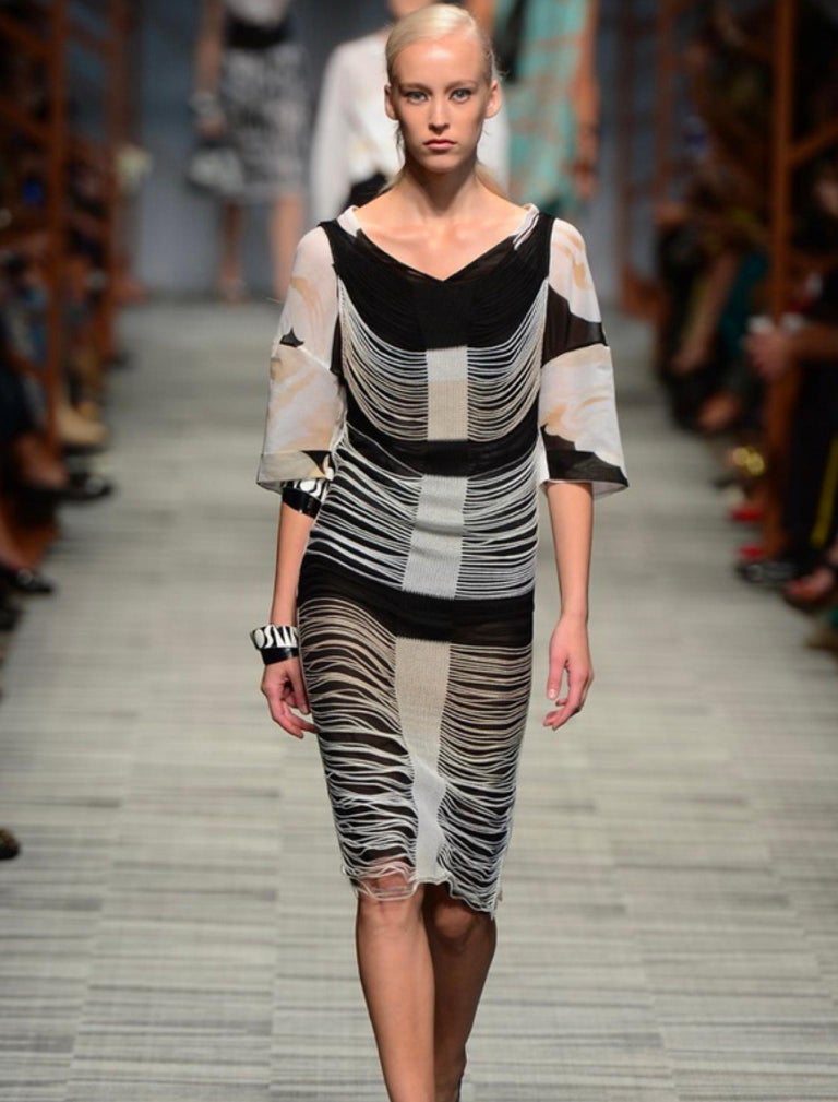 Missoni Italy Black and White Metal and Lucite Bracelet Bangle Runway ...