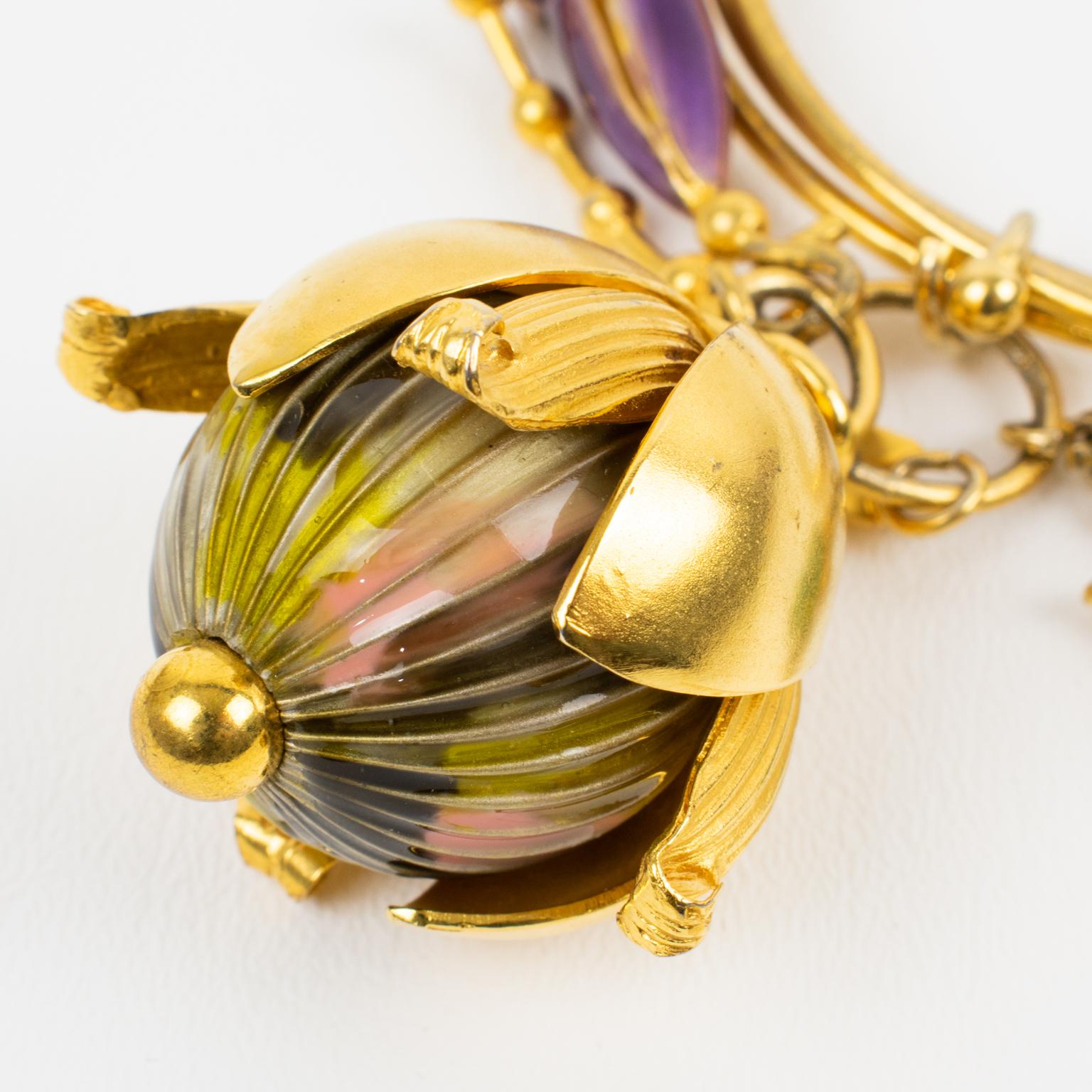 Missoni Italy Gilded Metal Bangle Bracelet with Enamel Dangling Charms ...