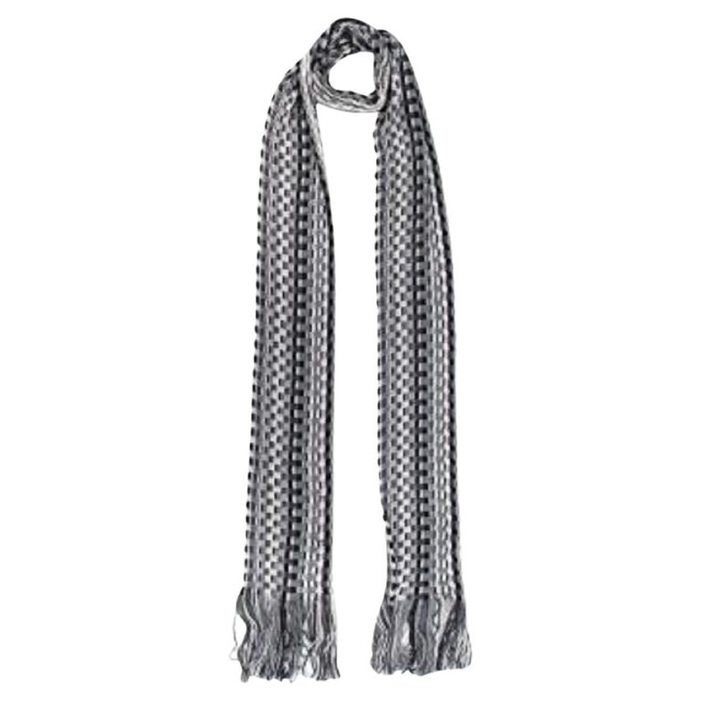 Missoni Monochrome Geometric Knitted Foulard Scarf For Sale at 1stDibs
