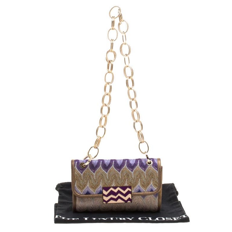Missoni Multicolor Fabric Chain Shoulder Bag For Sale at 1stDibs
