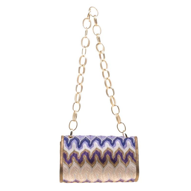 Missoni Multicolor Fabric Chain Shoulder Bag For Sale at 1stDibs