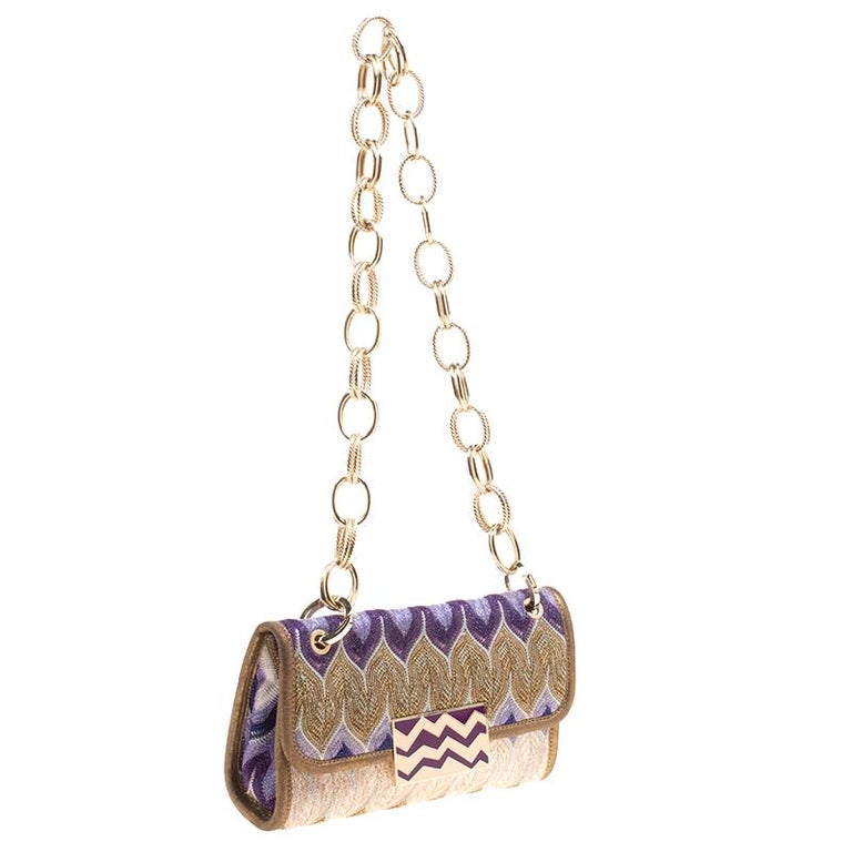 Missoni Multicolor Fabric Chain Shoulder Bag For Sale at 1stDibs