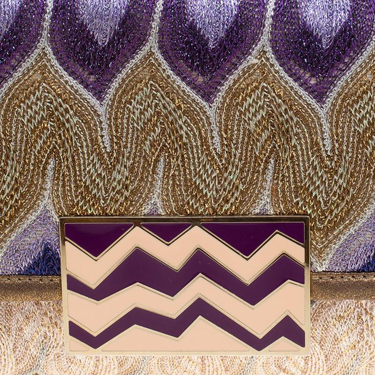 Missoni Multicolor Fabric Chain Shoulder Bag For Sale at 1stDibs