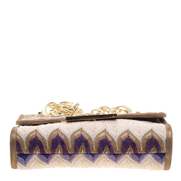Missoni Multicolor Fabric Chain Shoulder Bag For Sale at 1stDibs