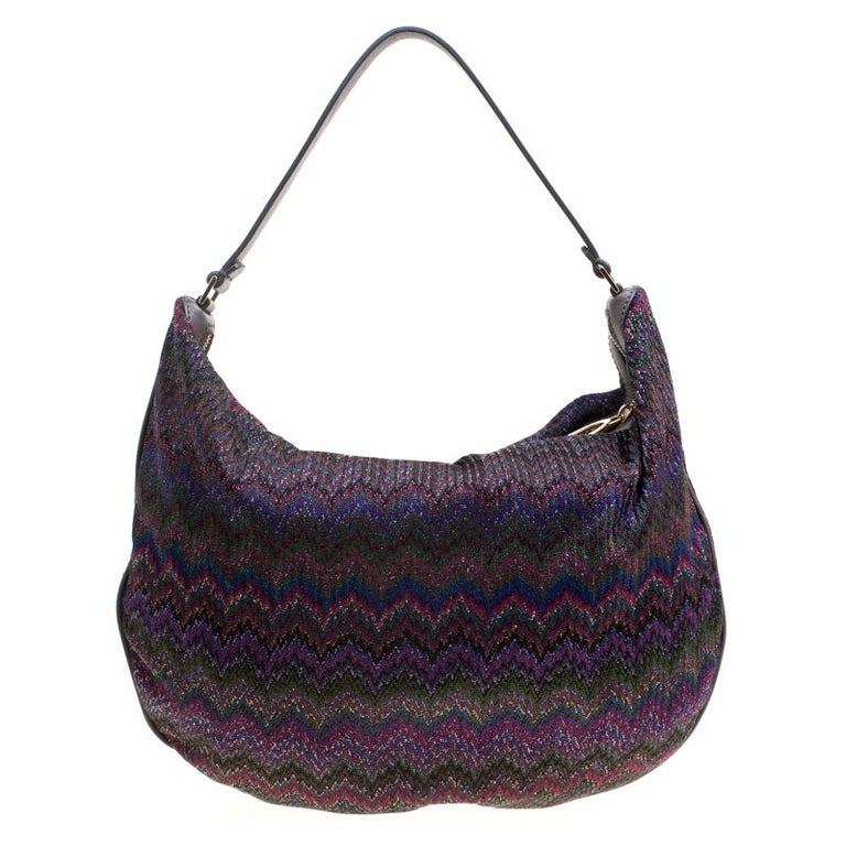 Missoni Multicolor Shimmering Weave Fabric Hobo For Sale at 1stDibs