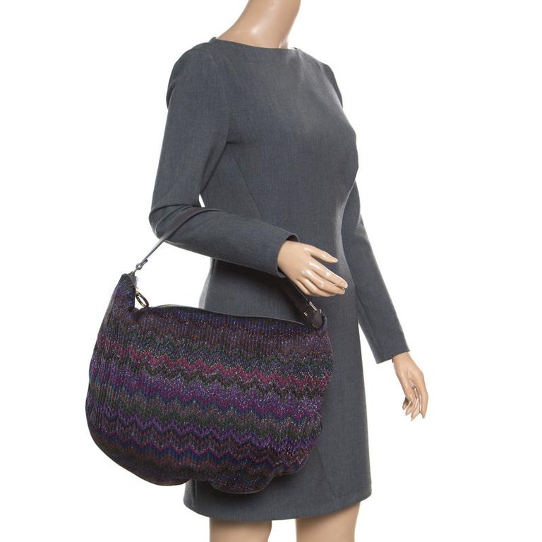 Missoni Multicolor Shimmering Weave Fabric Hobo For Sale at 1stDibs