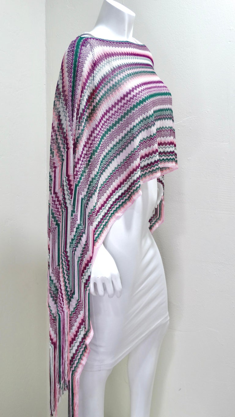 Missoni Multicolour Knit Cropped Poncho For Sale at 1stDibs