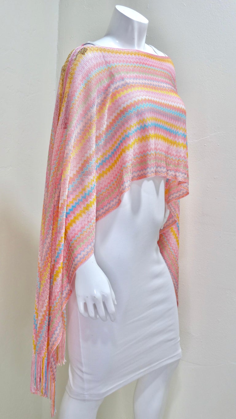 Missoni Multicolour Knit Cropped Poncho For Sale at 1stDibs
