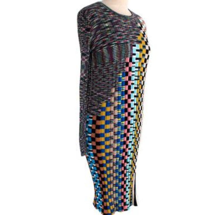 Missoni Multicoloured Block Knit Knee Length Dress For Sale at 1stDibs