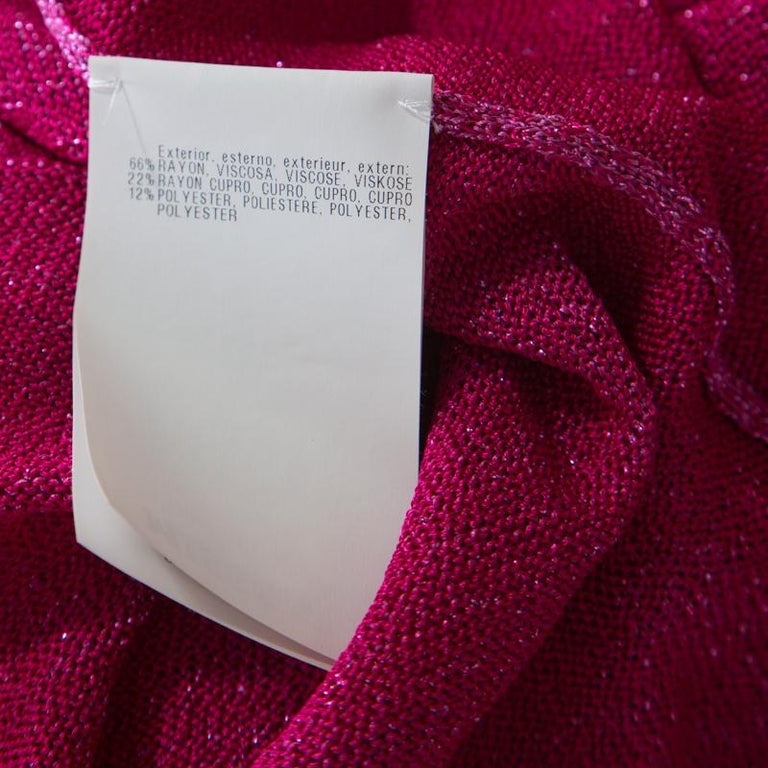 Missoni Pink Lurex Knit Short Sleeve Vanise Lamé Top S For Sale at 1stDibs