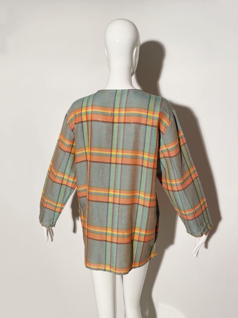 Missoni Plaid Button Down Blouse For Sale at 1stDibs