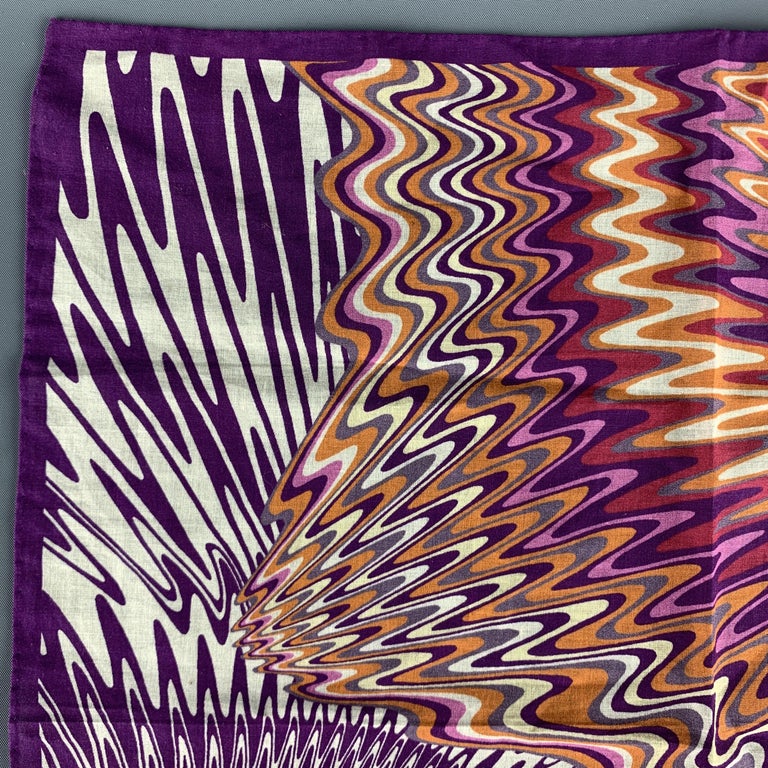 MISSONI Purple Pink and Orange Cotton Abstract Swirl Print Pocket ...