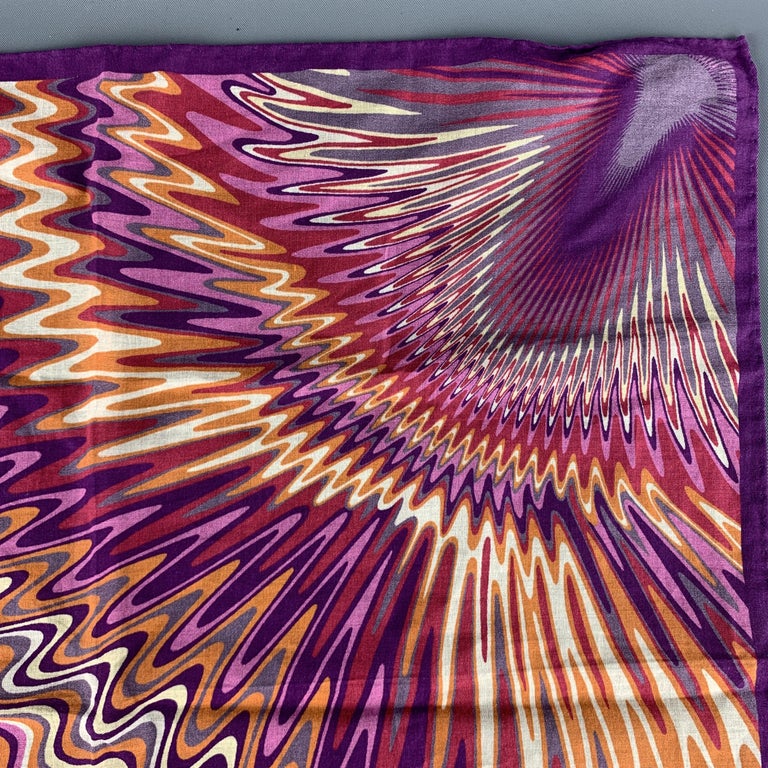 MISSONI Purple Pink and Orange Cotton Abstract Swirl Print Pocket ...