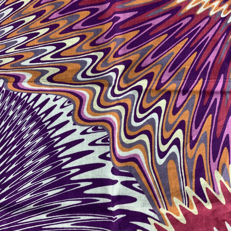 MISSONI Purple Pink and Orange Cotton Abstract Swirl Print Pocket ...