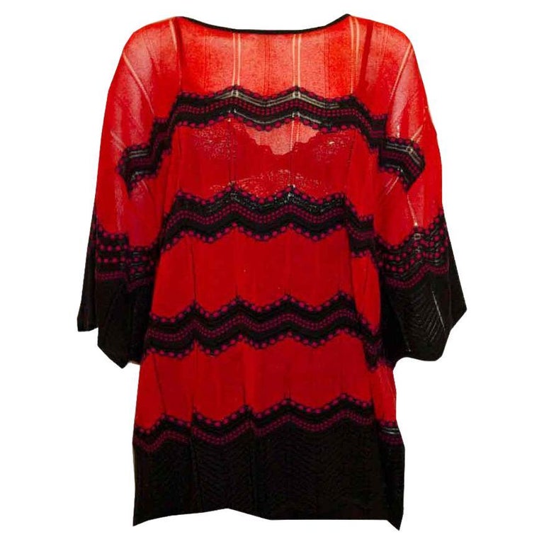 Missoni Red and Black Oversize Top For Sale at 1stDibs