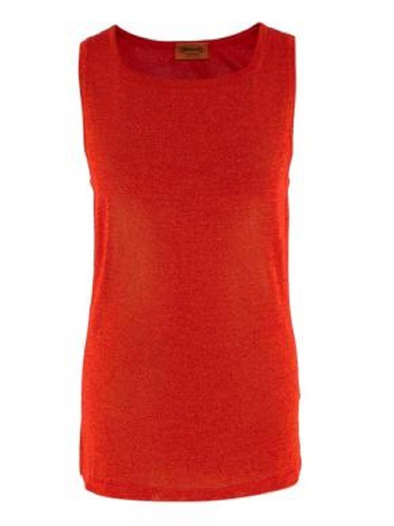 Missoni Red Metallic Woven Vest Top For Sale at 1stDibs