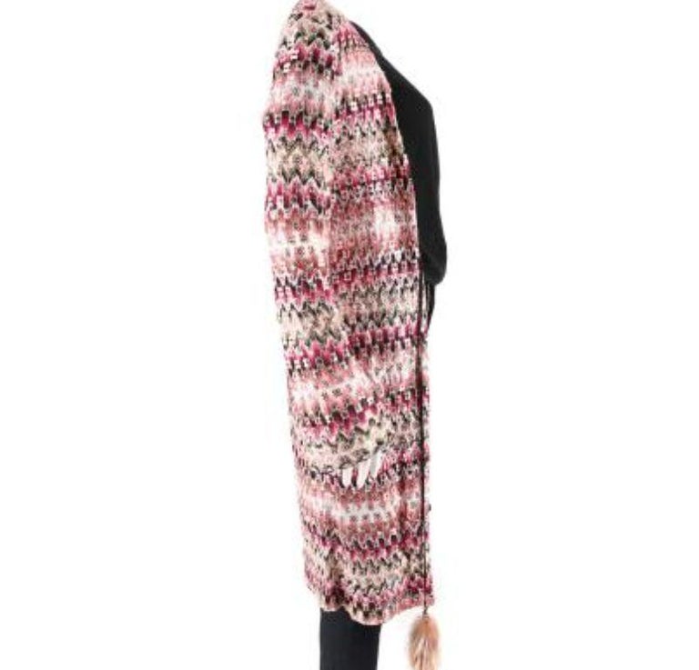 Missoni Sequin Embellished Pink Zig Zag Cardigan Set For Sale at 1stDibs