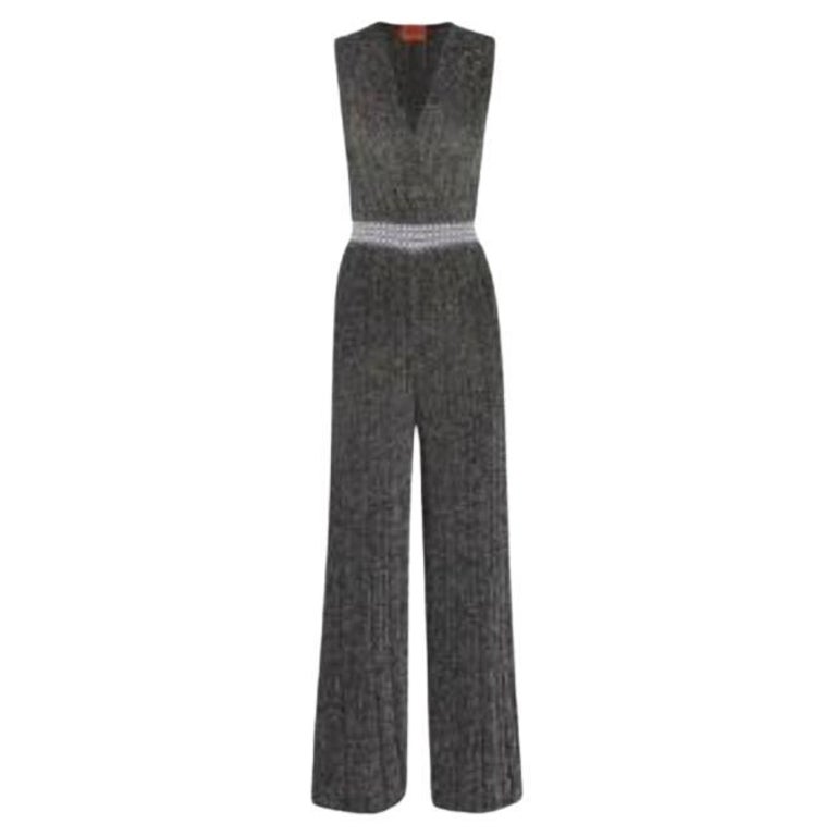 Missoni Silver Sleeveless Knitted Jumpsuit For Sale at 1stDibs