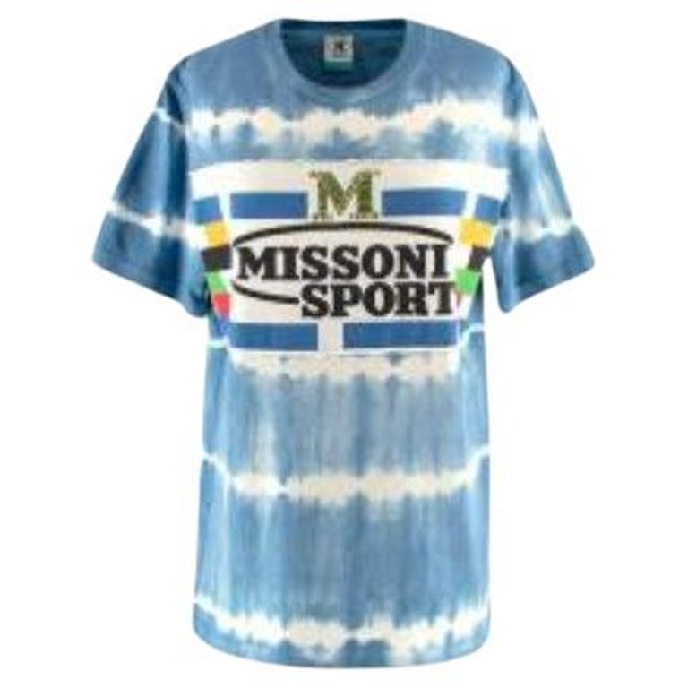 Missoni Sport Blue Tie Dye T-Shirt For Sale at 1stDibs
