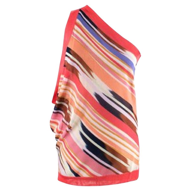 Missoni Striped One-Shoulder Draped Top For Sale at 1stDibs