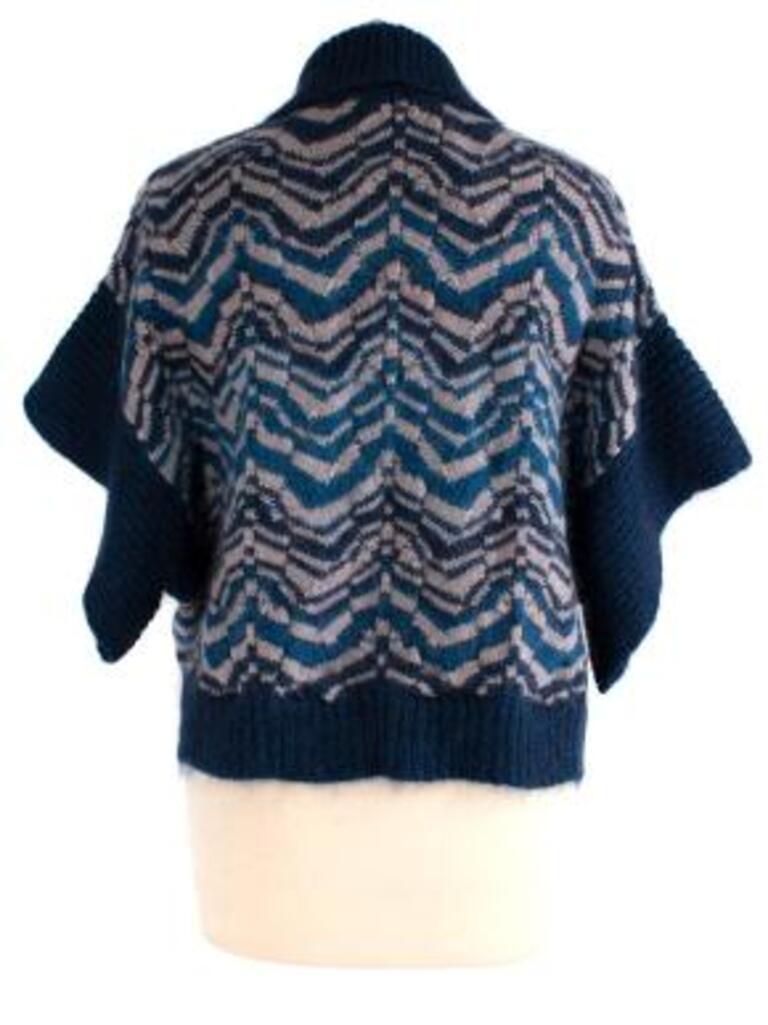 Missoni Striped Petrol Blue and Grey Knitted Bolero For Sale at 1stDibs
