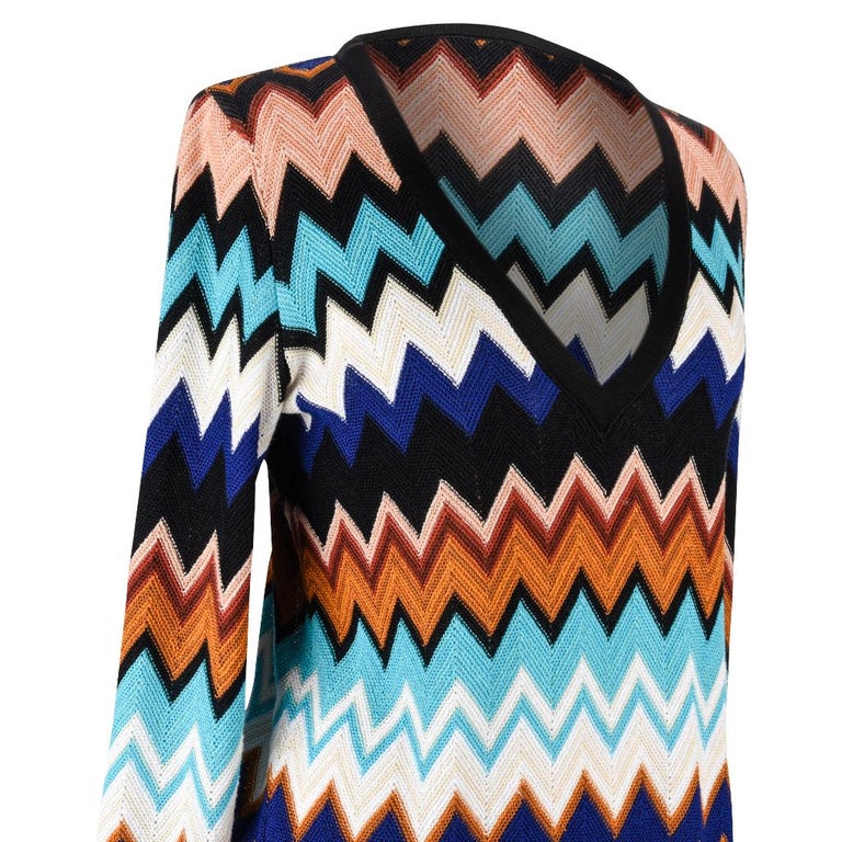 Missoni Top V Neck Iconic Zig Zag Print 46 at 1stDibs | zigzag
