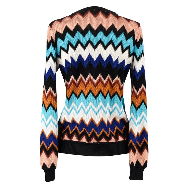 Missoni Top V Neck Iconic Zig Zag Print 46 at 1stDibs | zigzag