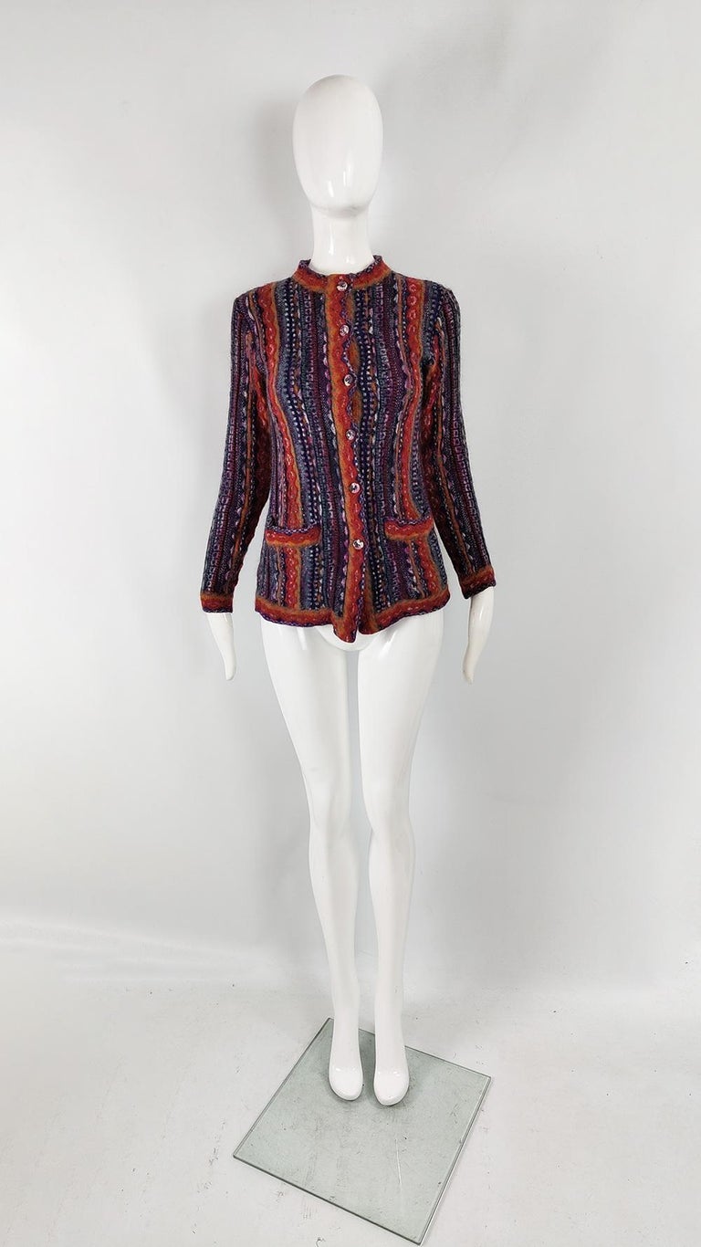 Missoni Vintage 90s Textured Abstarct Pattern Rainbow Knit Jacket ...