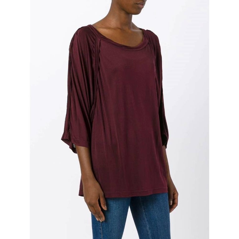 Missoni Vintage burgundy silk three-quarter sleeves 2000s blouse For ...