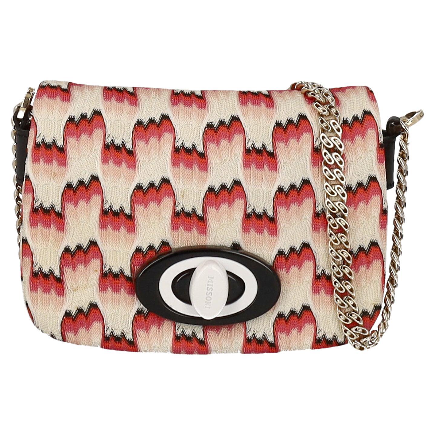 Missoni Brown/Multicolor Printed Bucket Bag at 1stDibs