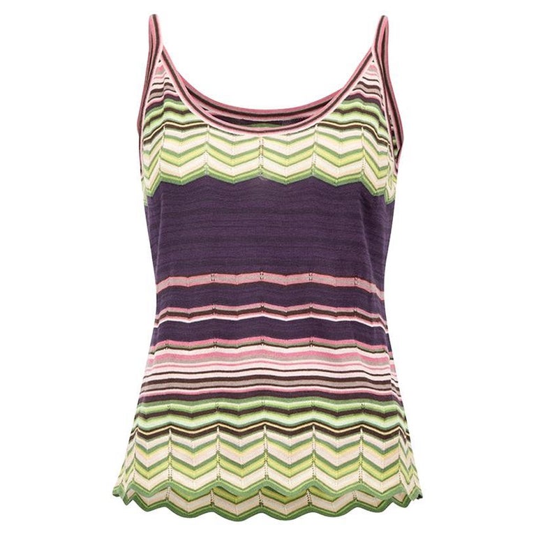 Missoni Women's Chevron Striped Wool Vest Top For Sale at 1stDibs