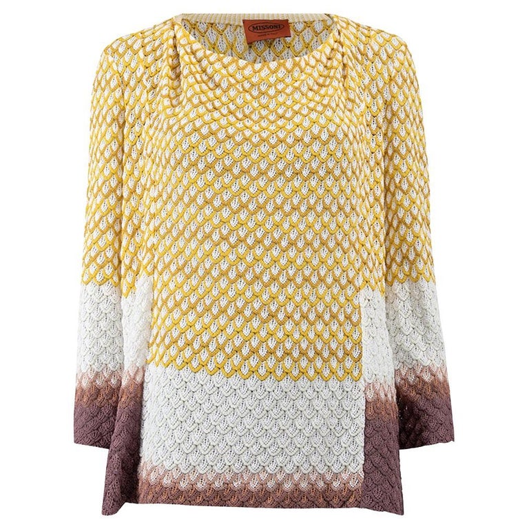 Missoni Women's Cotton Round Neck Patterned Top For Sale at 1stDibs