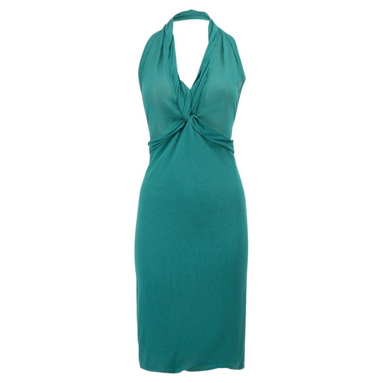 Missoni Women's Green Halterneck Open Back Dress For Sale at 1stDibs