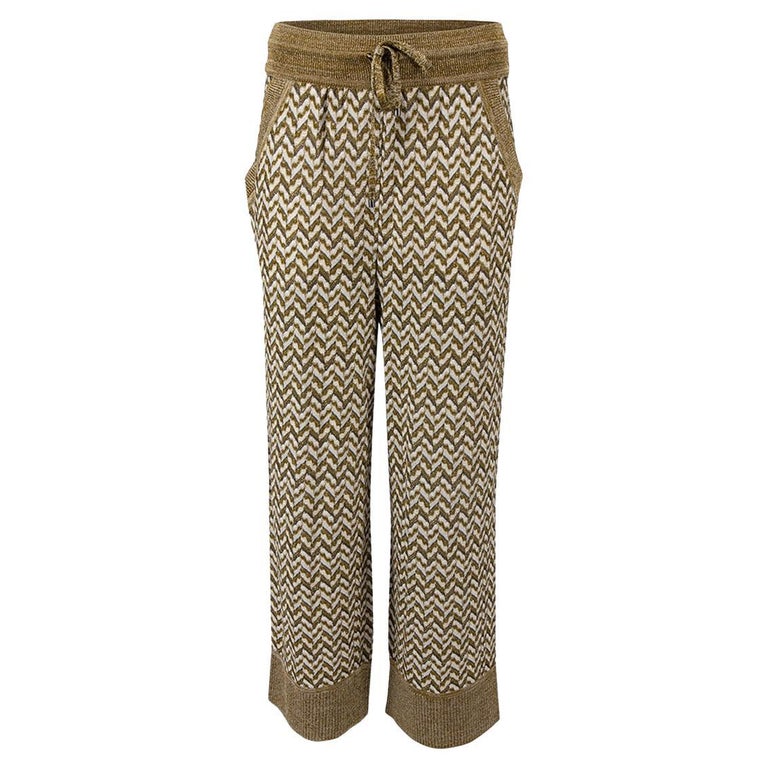 Missoni Women's Herringbone Pattern Drawstring Straight Flowy Pants For ...