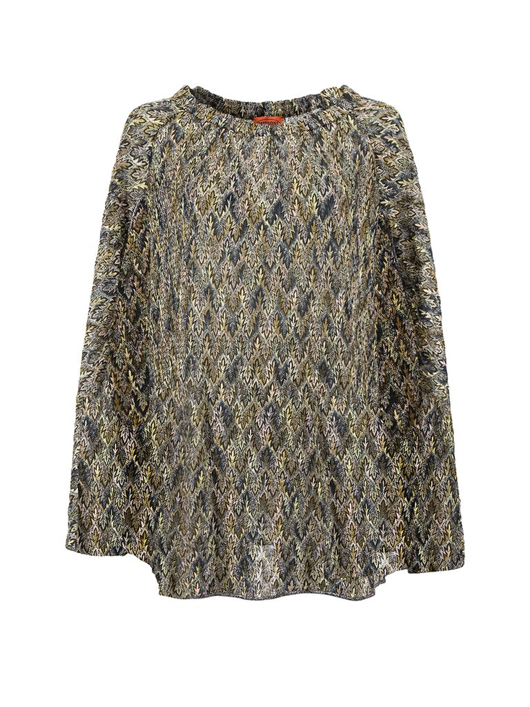 Missoni Women's Multicolour Sleeveless Sheer Top with Metallic Thread ...