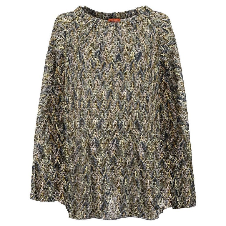 Missoni Women's Multicolour Sleeveless Sheer Top with Metallic Thread ...