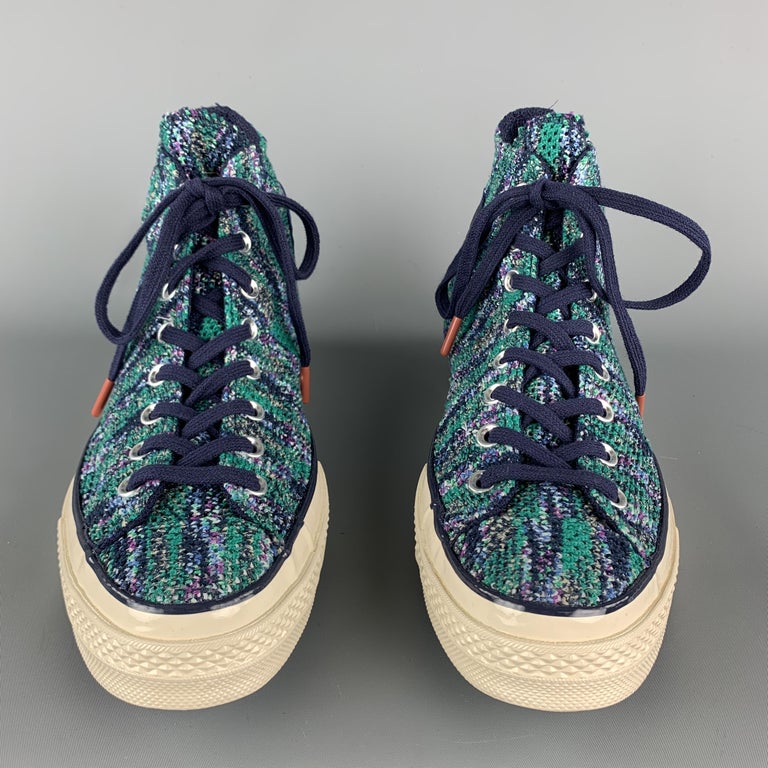 MISSONI X CONVERSE Chuck Taylor Size 9.5 Navy and Green Print High Top ...