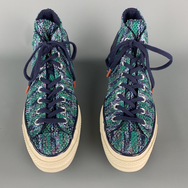 MISSONI X CONVERSE Chuck Taylor Size 9.5 Navy and Green Print High Top ...