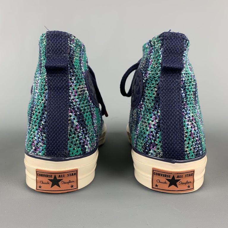 MISSONI X CONVERSE Chuck Taylor Size 9.5 Navy and Green Print High Top ...